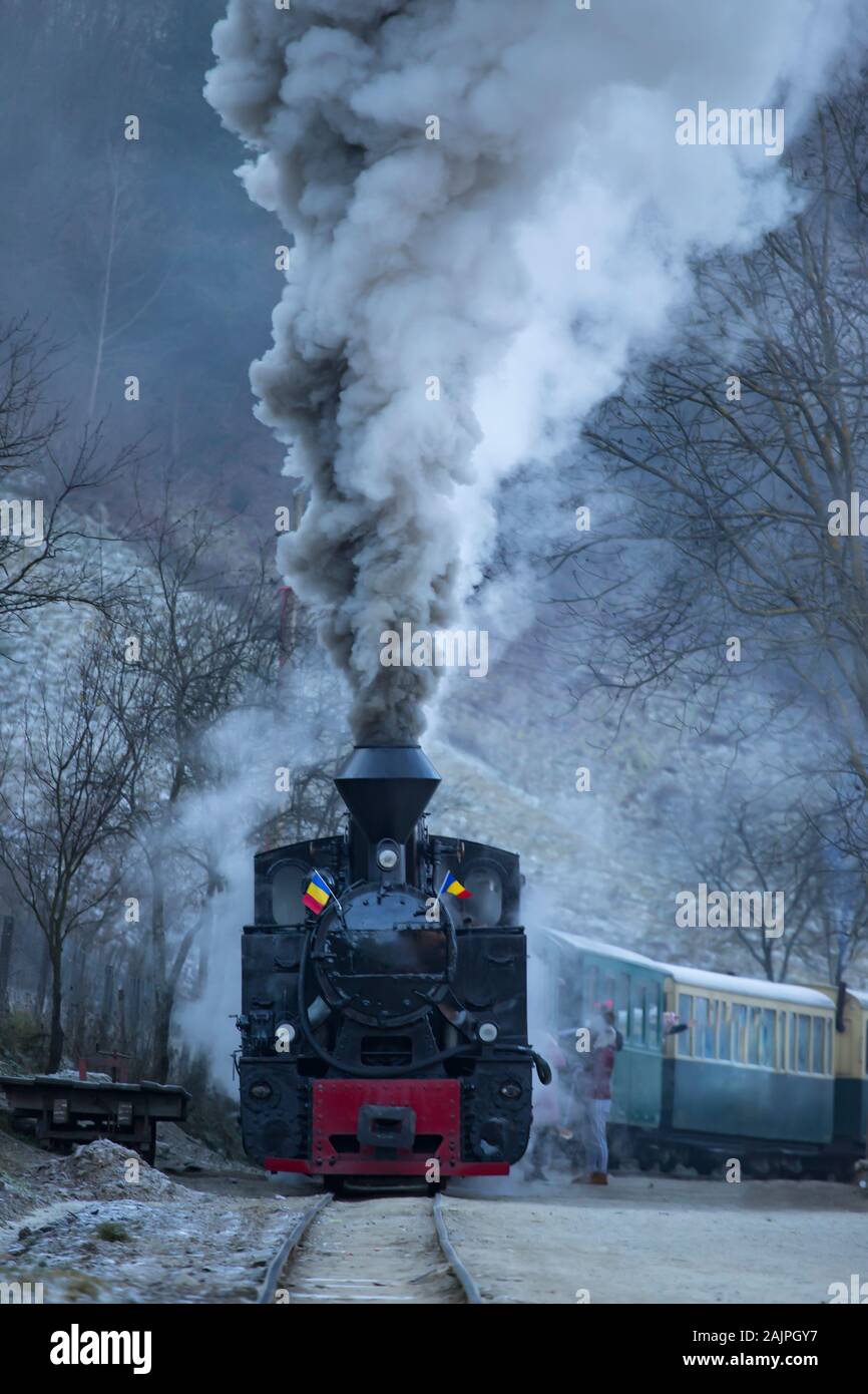 Mocanita, the steam train from Maramures, Romania Stock Photo - Alamy