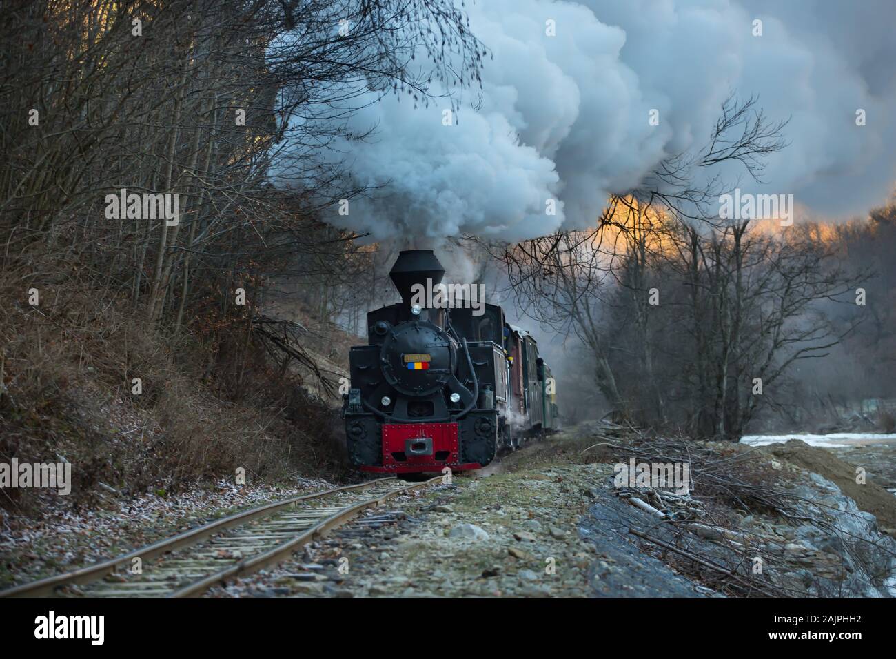 Mocanita, the steam train from Maramures, Romania Stock Photo - Alamy