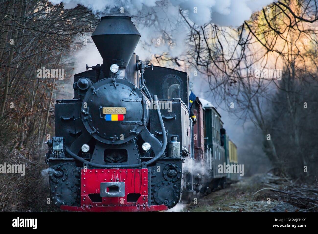 Mocanita, the steam train from Maramures, Romania Stock Photo - Alamy