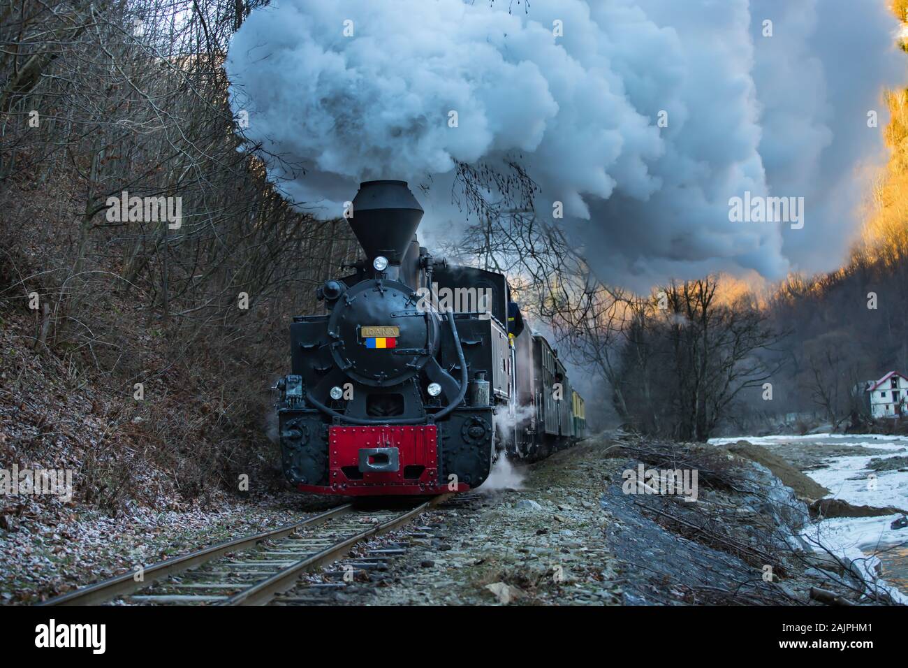 Mocanita, the steam train from Maramures, Romania Stock Photo - Alamy