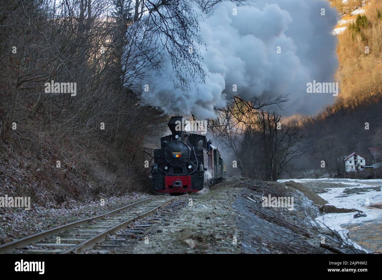 Mocanita, the steam train from Maramures, Romania Stock Photo - Alamy