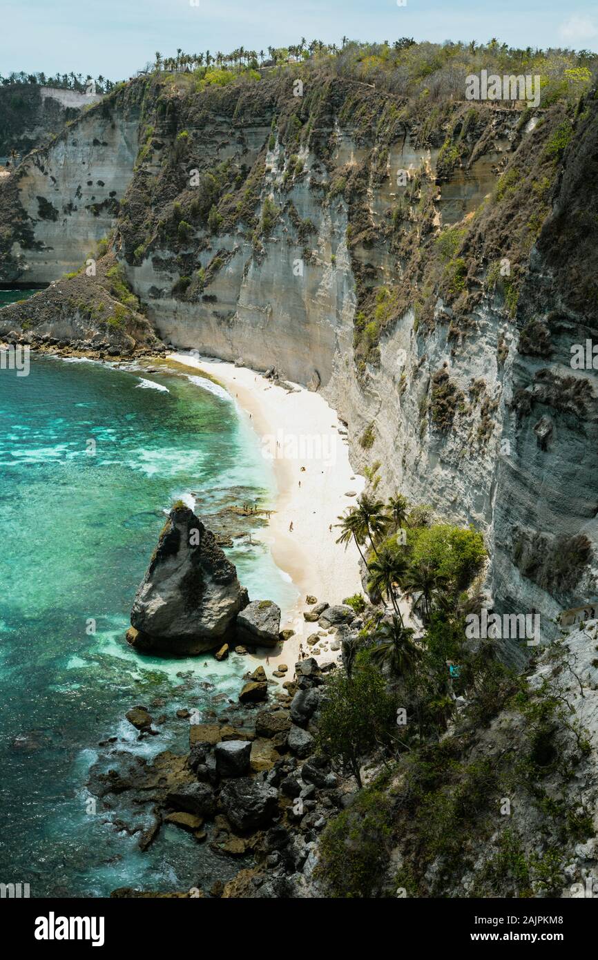 BALI, INDONESIA - DECEMBER 19, 2019: The view at Atuh beach from the ...