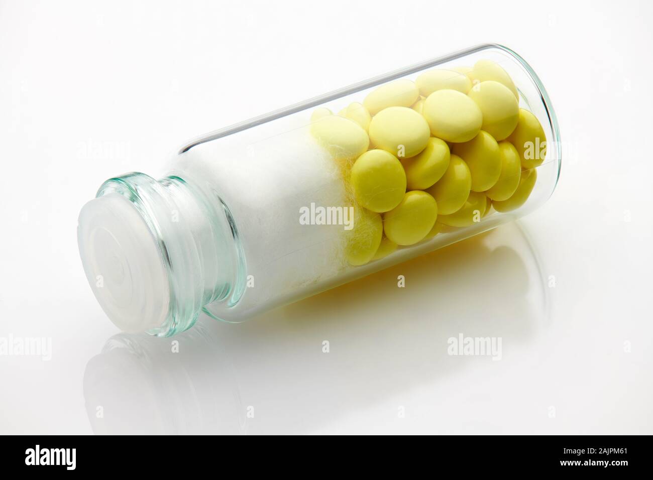 Valerian root extract, herbal pills, tablets in a glass bottle ...