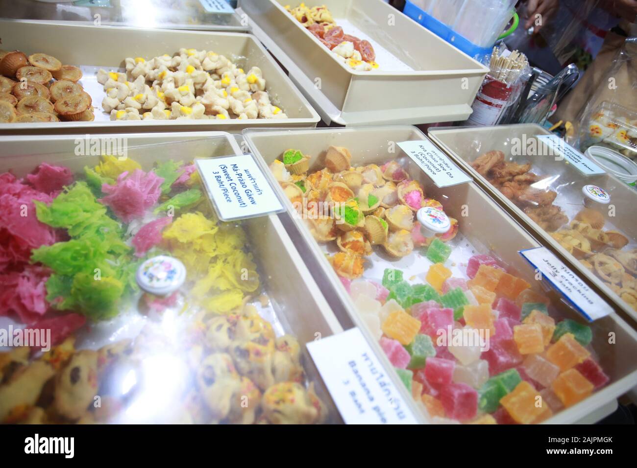 old thailand candy in night market Stock Photo - Alamy