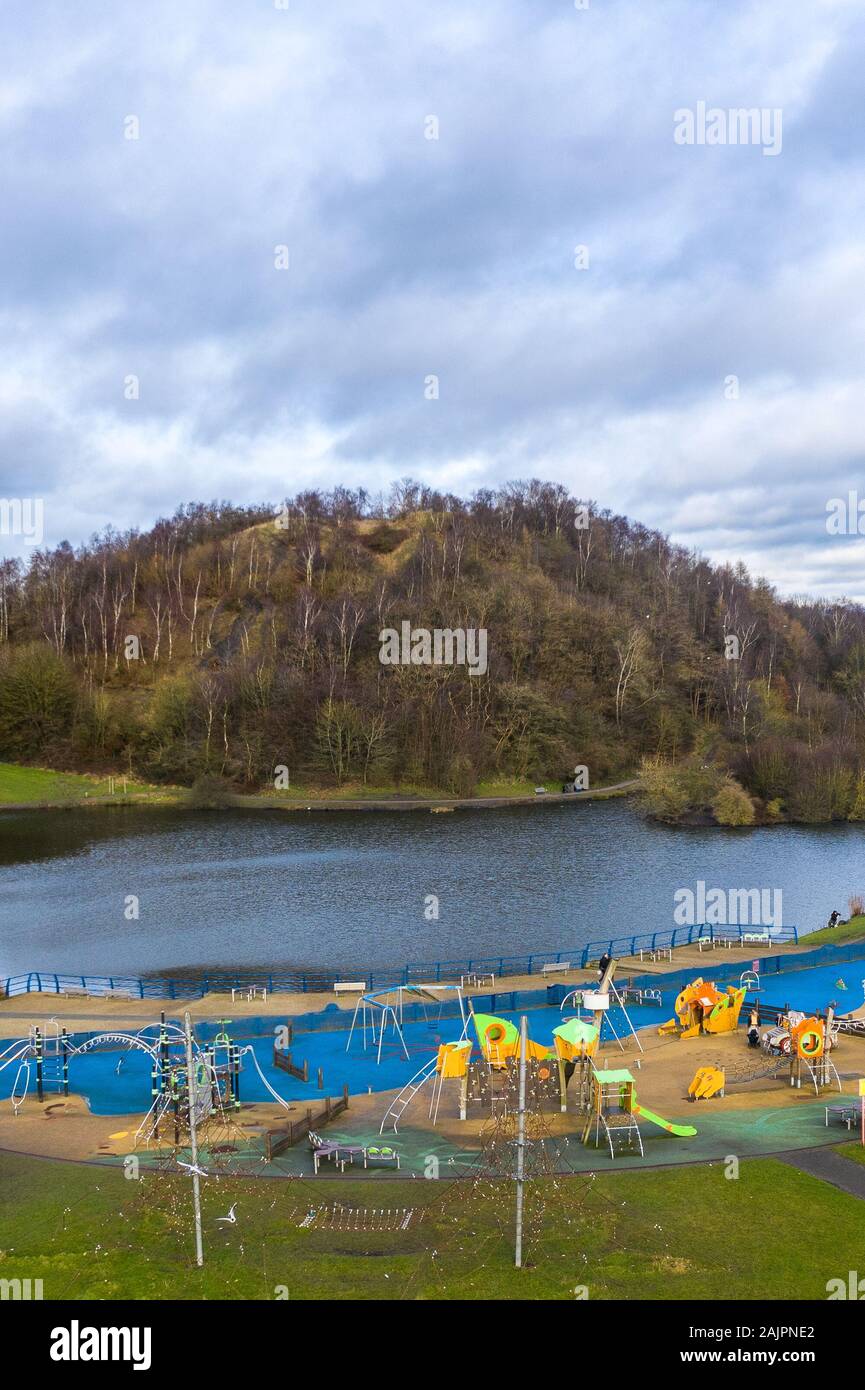 Aerial view of Hanley forest park, Central forest park, Hanley park ...