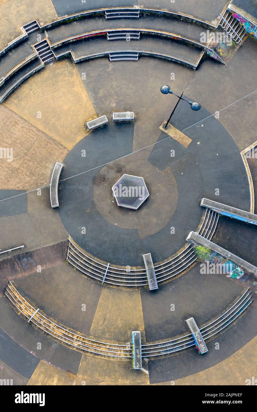 Hanley forest park, Stoke on Trent, Overhead aerial view of central ...