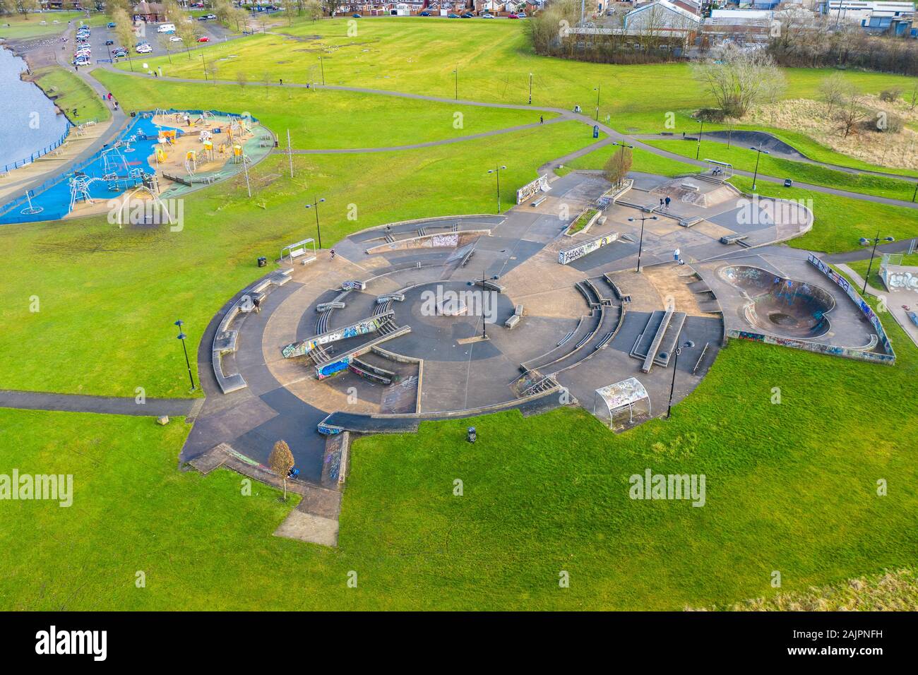 Hanley forest park, Stoke on Trent, Overhead aerial view of central ... Hanley forest park, Stoke on Trent, Overhead aerial view of central ...