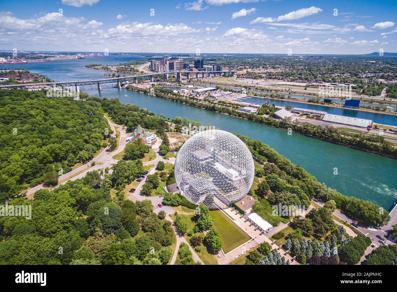 Biosphere aerial geodesic dome montreal hi-res stock photography and ...