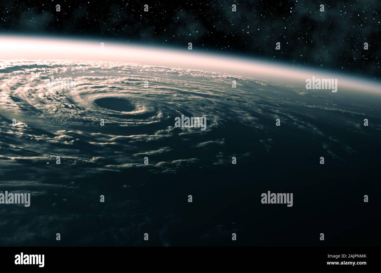Large Hurricane Raging On Planet Earth. View From Space Stock Photo - Alamy