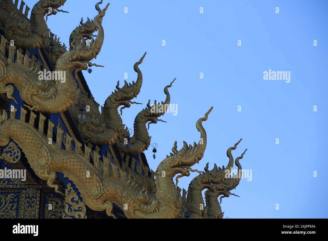 Thailand temple decoration of Thai style dragon so call Naga or Nagi ...