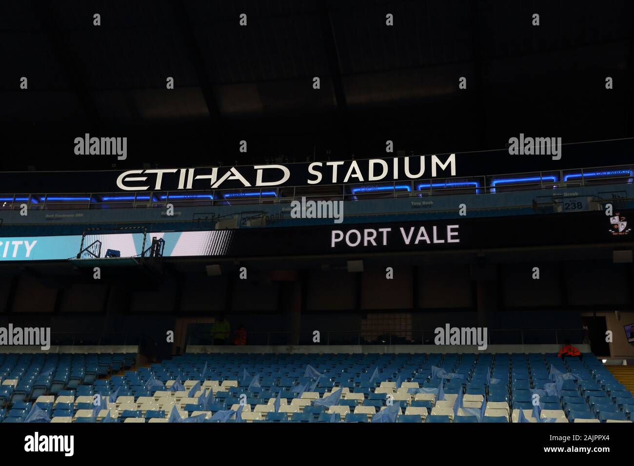 Seats inside etihad stadium manchester hi-res stock photography and ...
