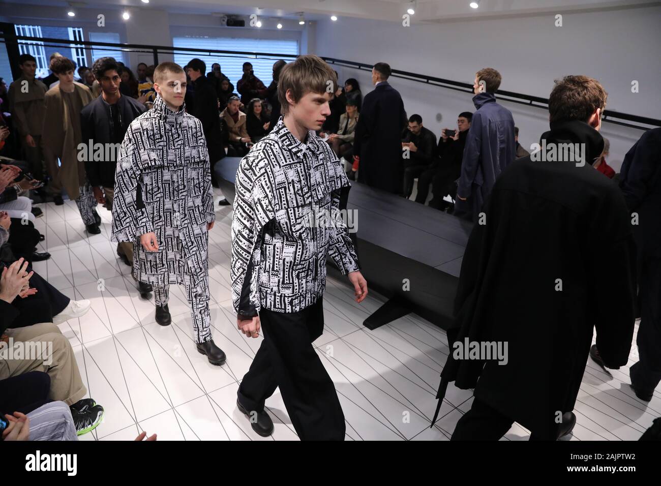Models on the catwalk during the Chalayan London Fashion Week Men's ...