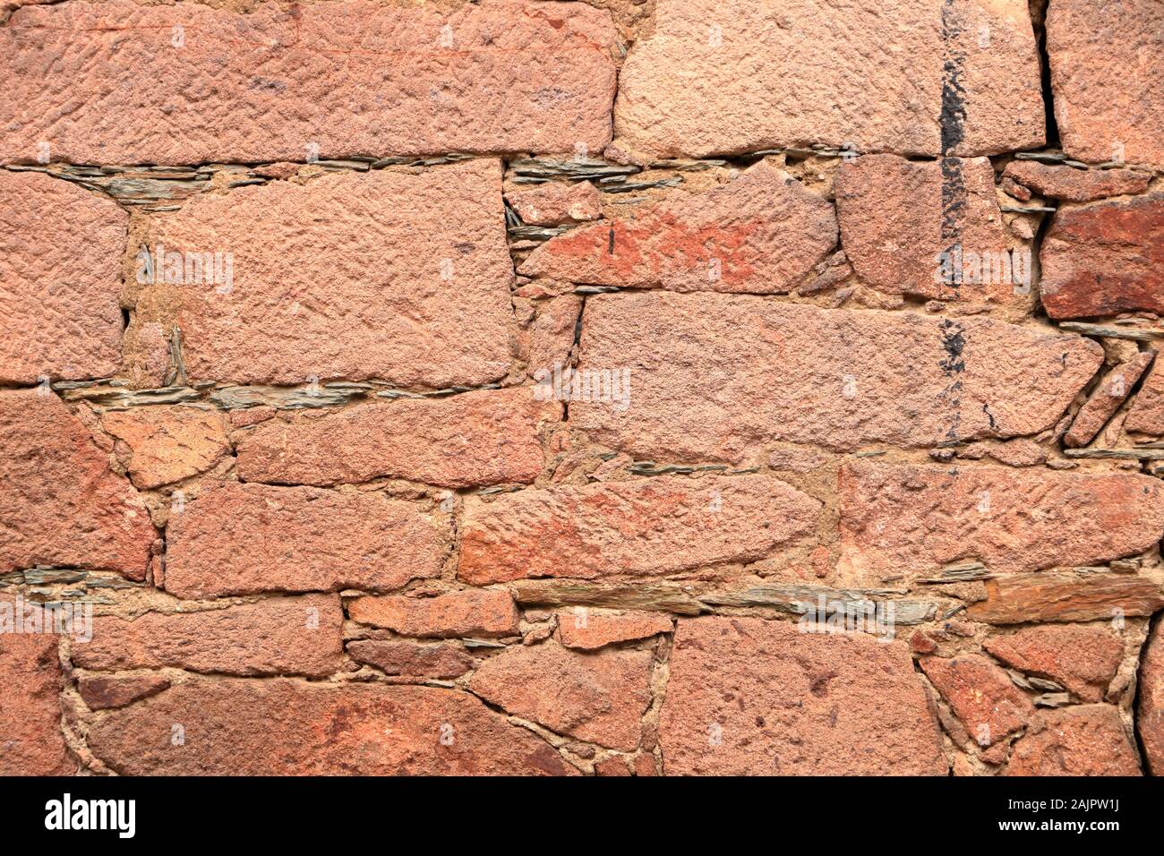 Pattern of a decorative stone wall random size texture background Stock ...
