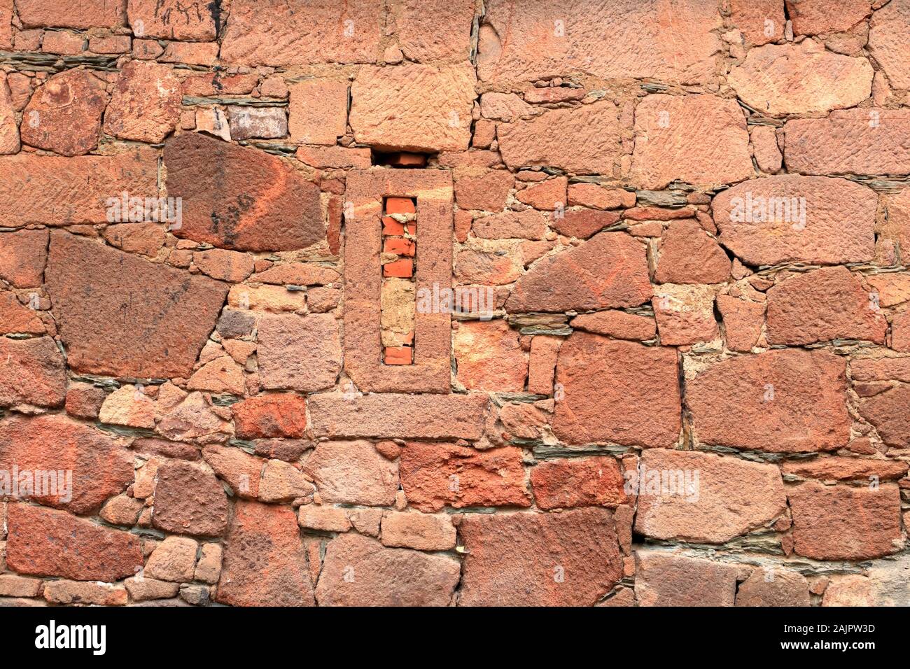 Pattern of a decorative stone wall random size texture background Stock ...