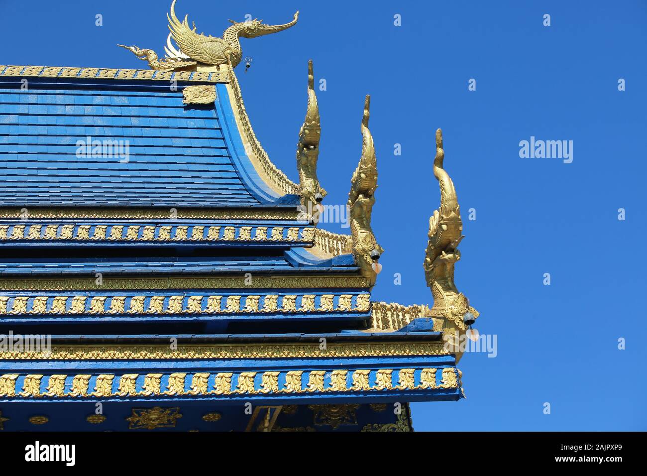 Thailand temple decoration of Thai style dragon so call Naga or Nagi ...