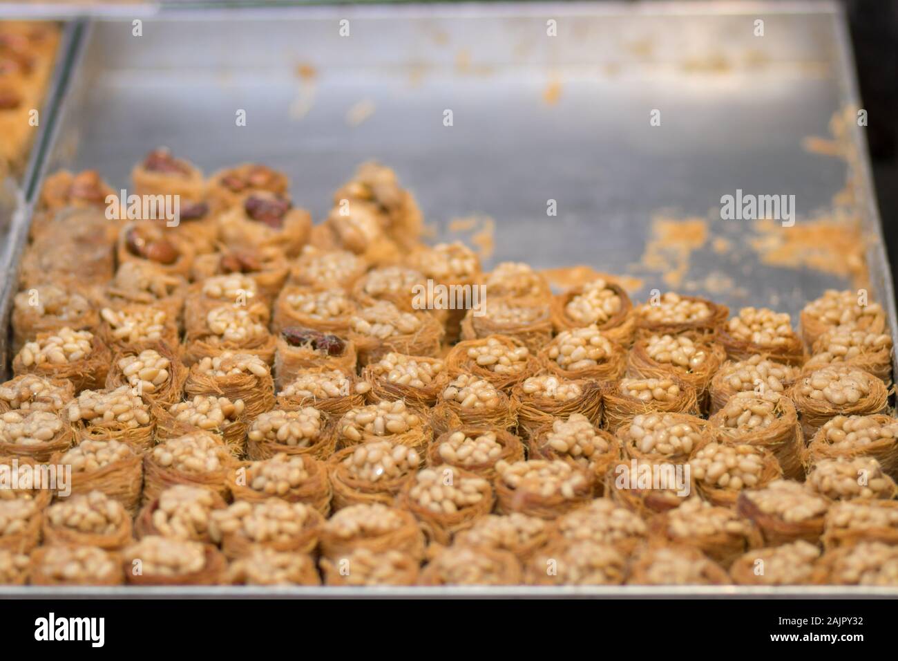 Baklava. sweet dessert pastry made of layers of filo filled with nuts ...