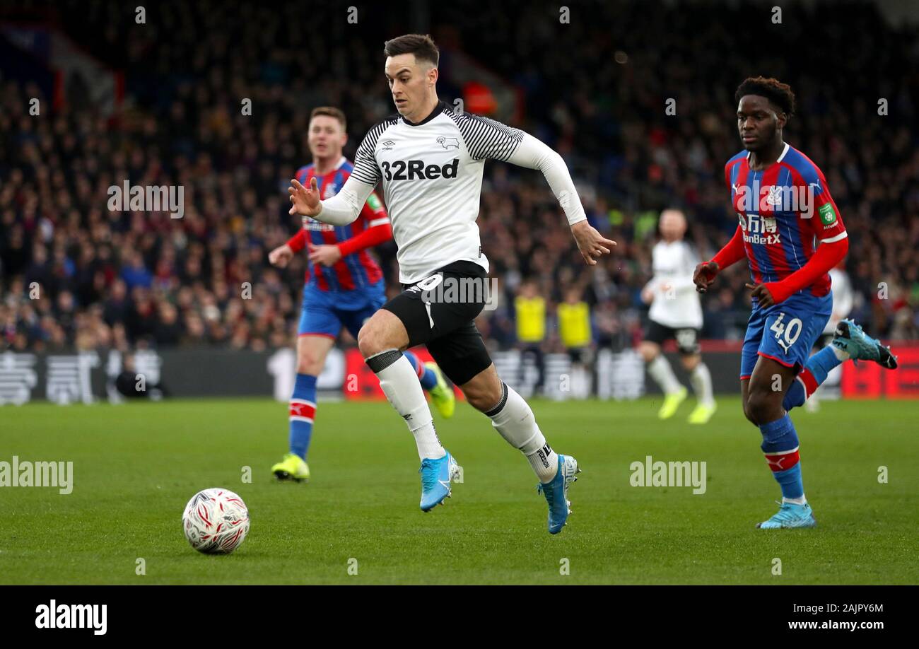 Derby County's Tom Lawrence in action during the FA Cup third round ...