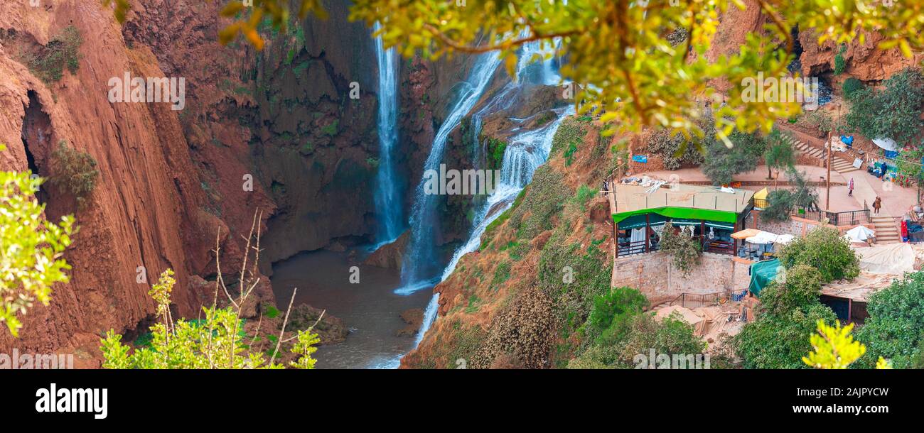 Ouzoud waterfalls in Grand Atlas village of Tanaghmeilt, Marrakesh ...