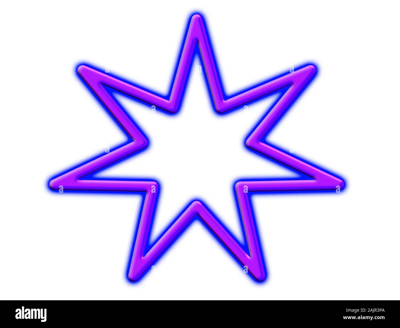 Magic Celtic purple and blue elven septagram septogram star on white ...