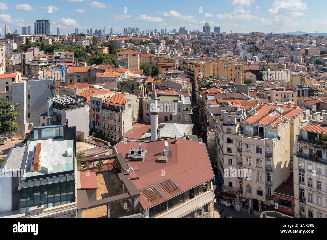 ISTANBUL, TURKEY - JULY 27, 2019: Amazing view from Galata Tower to ...