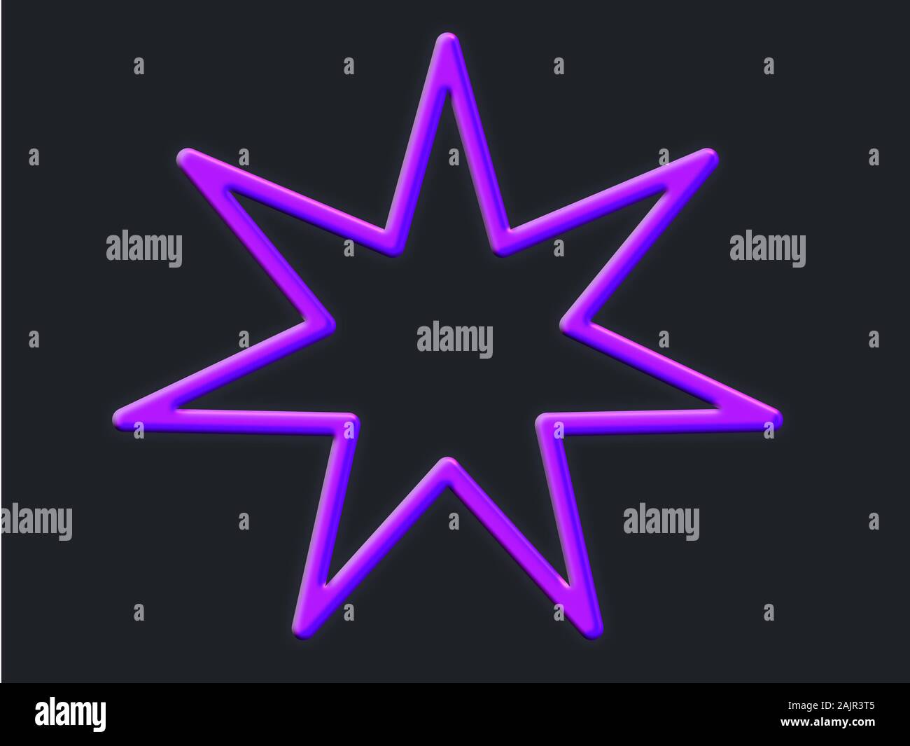 Magic Celtic purple elven septagram septogram star on black background ...