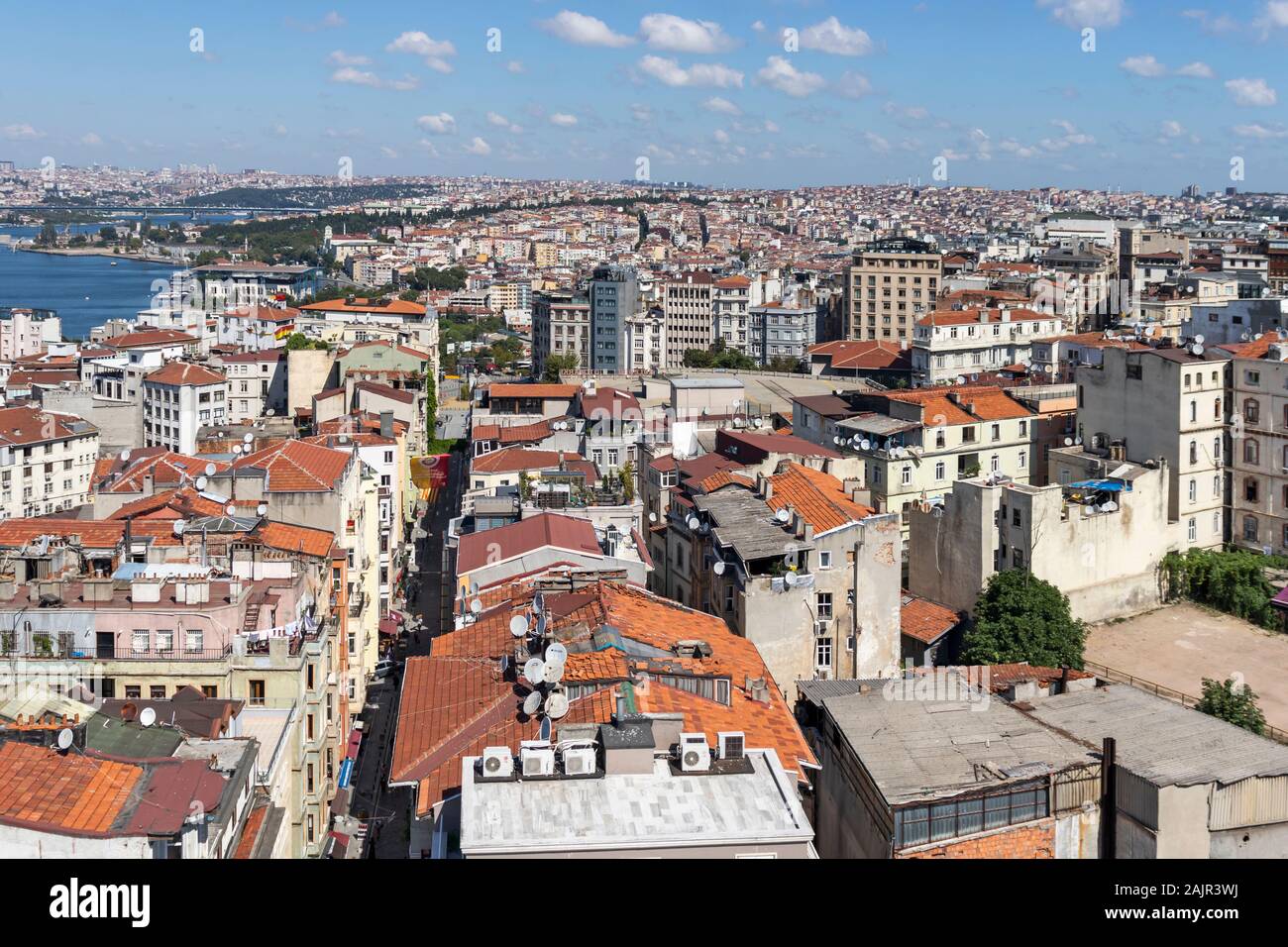 ISTANBUL, TURKEY - JULY 27, 2019: Amazing view from Galata Tower to ...