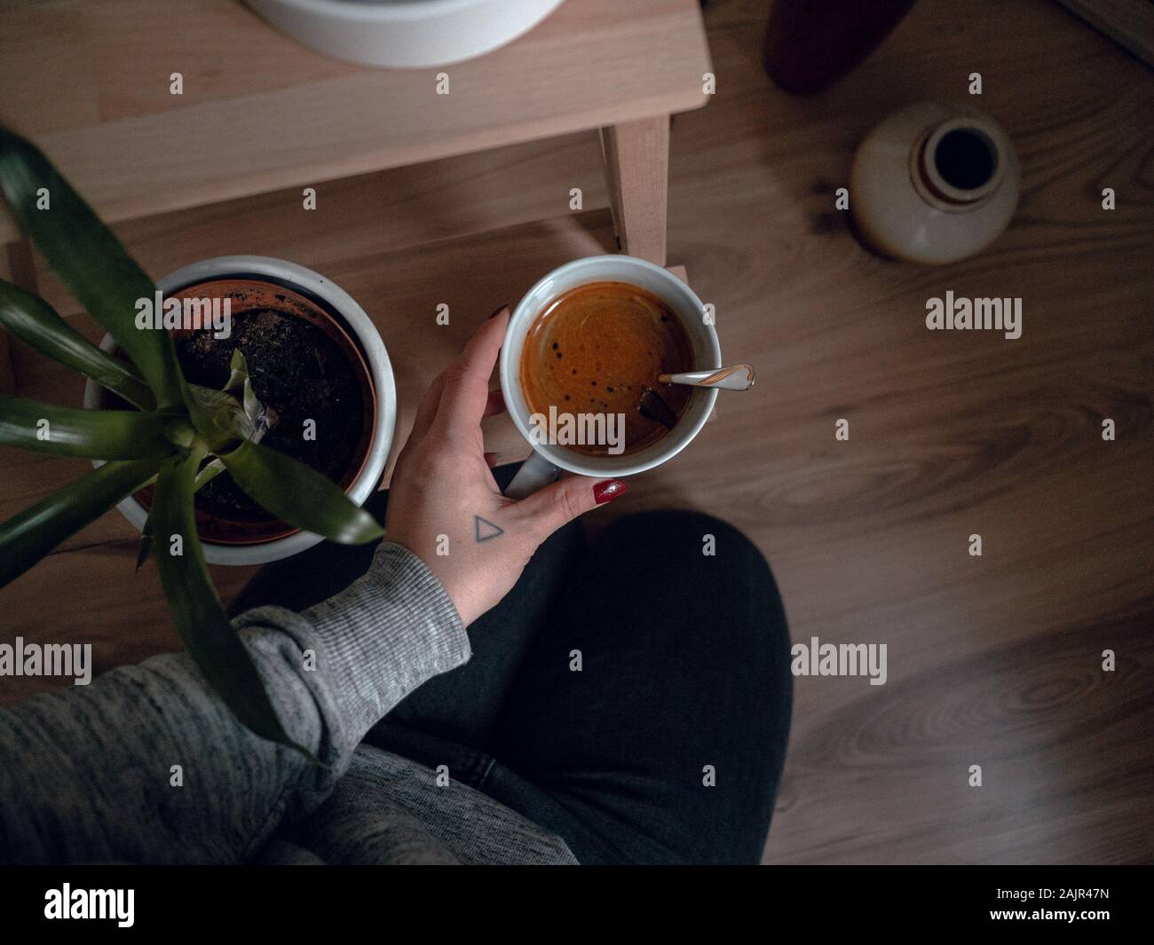 Quick coffee break Stock Photo - Alamy
