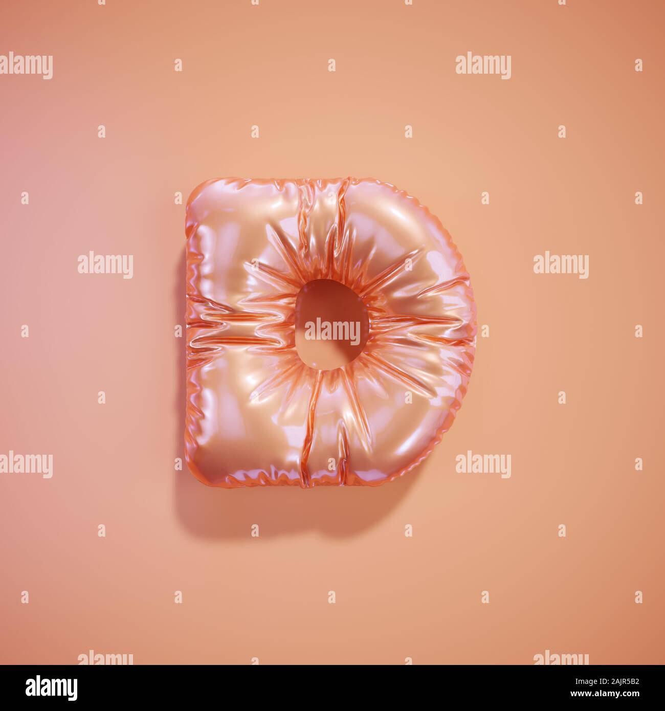 English alphabet pink balloon letter font text character D on light ...