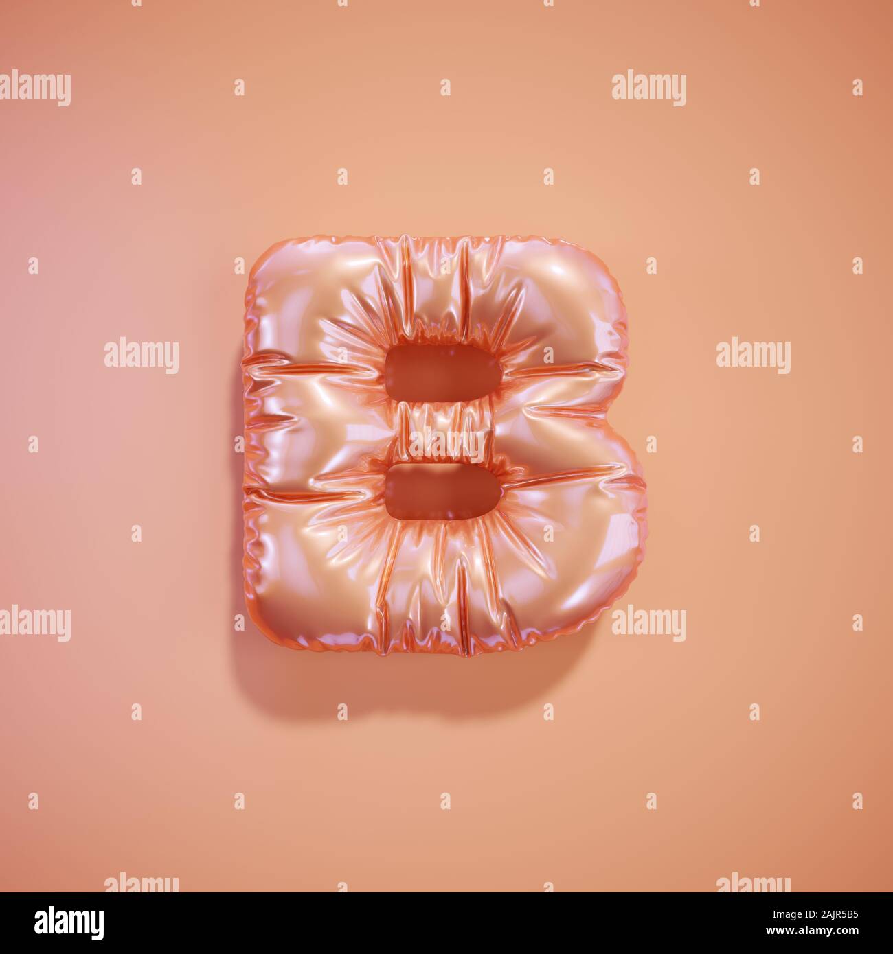 English alphabet pink balloon letter font text character B on light ...