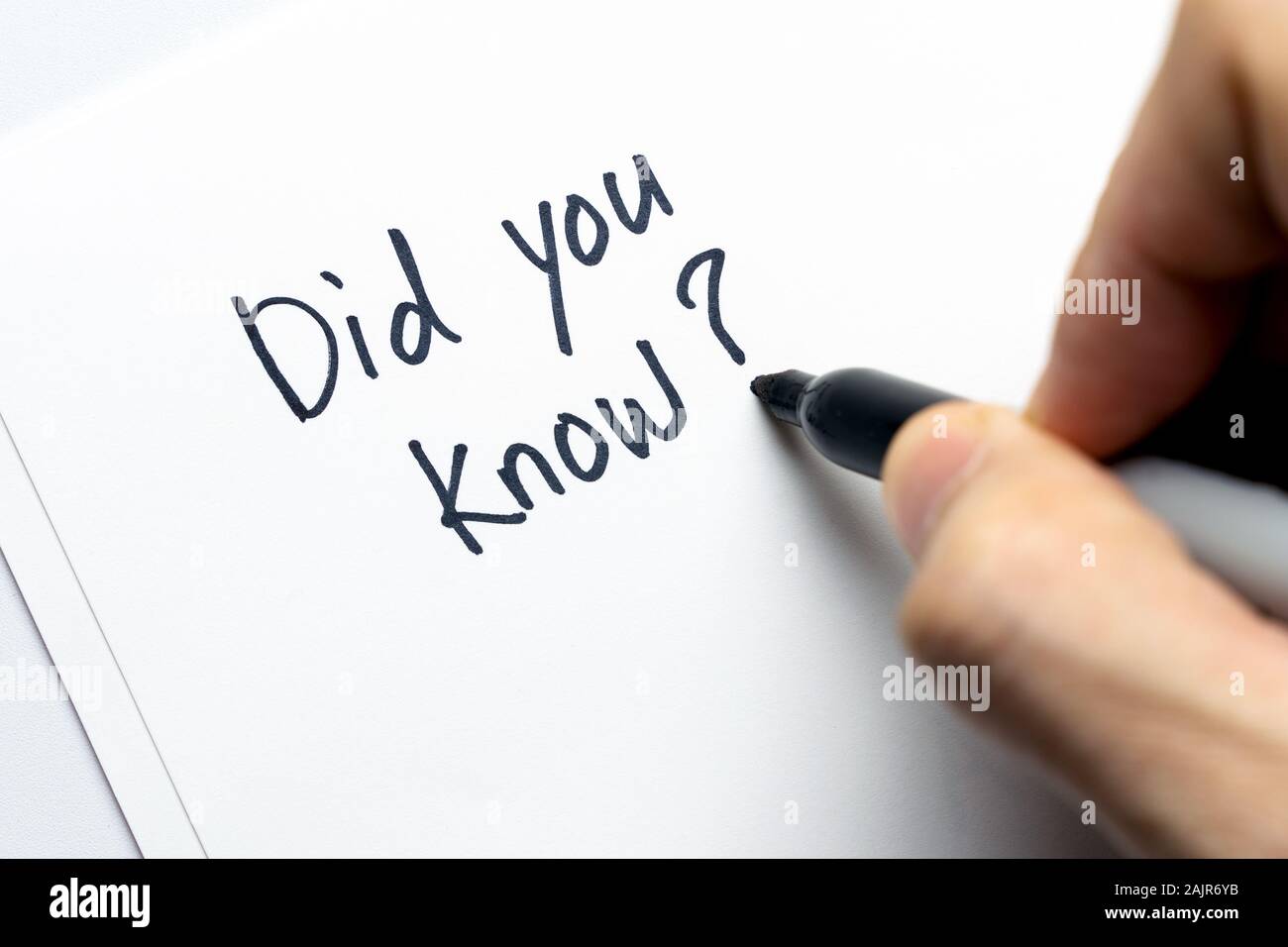 Did you know written on white paper Stock Photo - Alamy