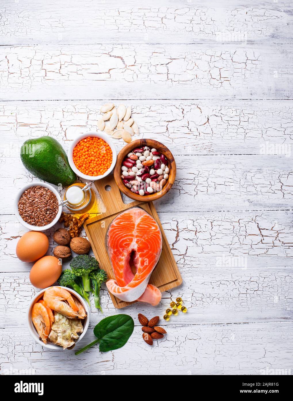 Products sources of Omega-3 acids Stock Photo - Alamy