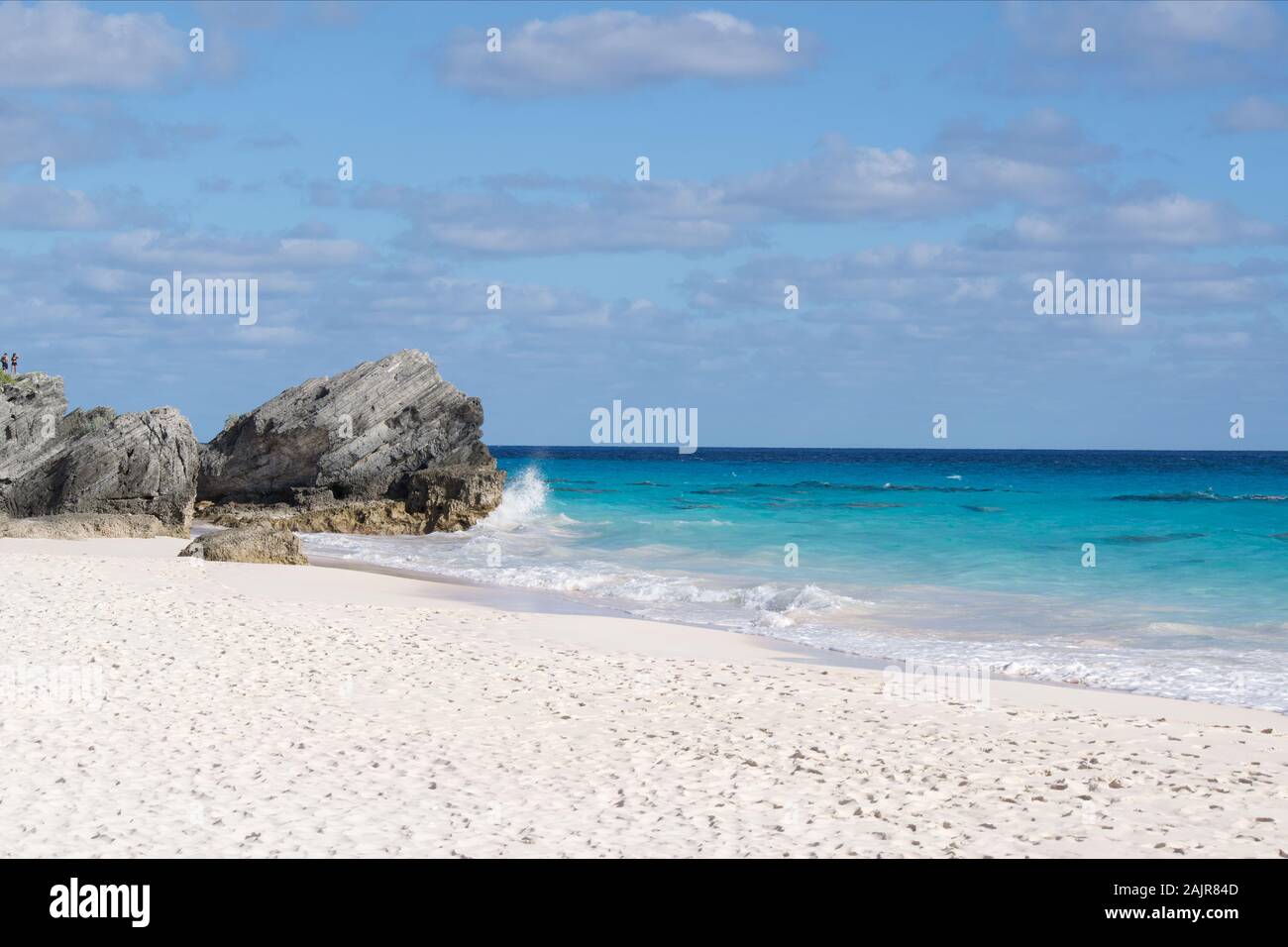 Waves crashing on Bermuda beach Stock Photo - Alamy