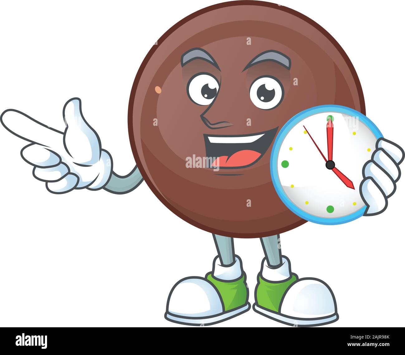 cartoon character style chocolate ball having clock Stock Vector Image ...