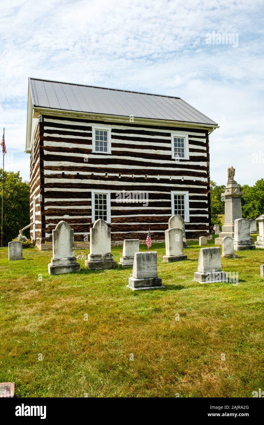 Old Log Church, 343 Cemetery Road, Schellsburg, PA Stock Photo - Alamy