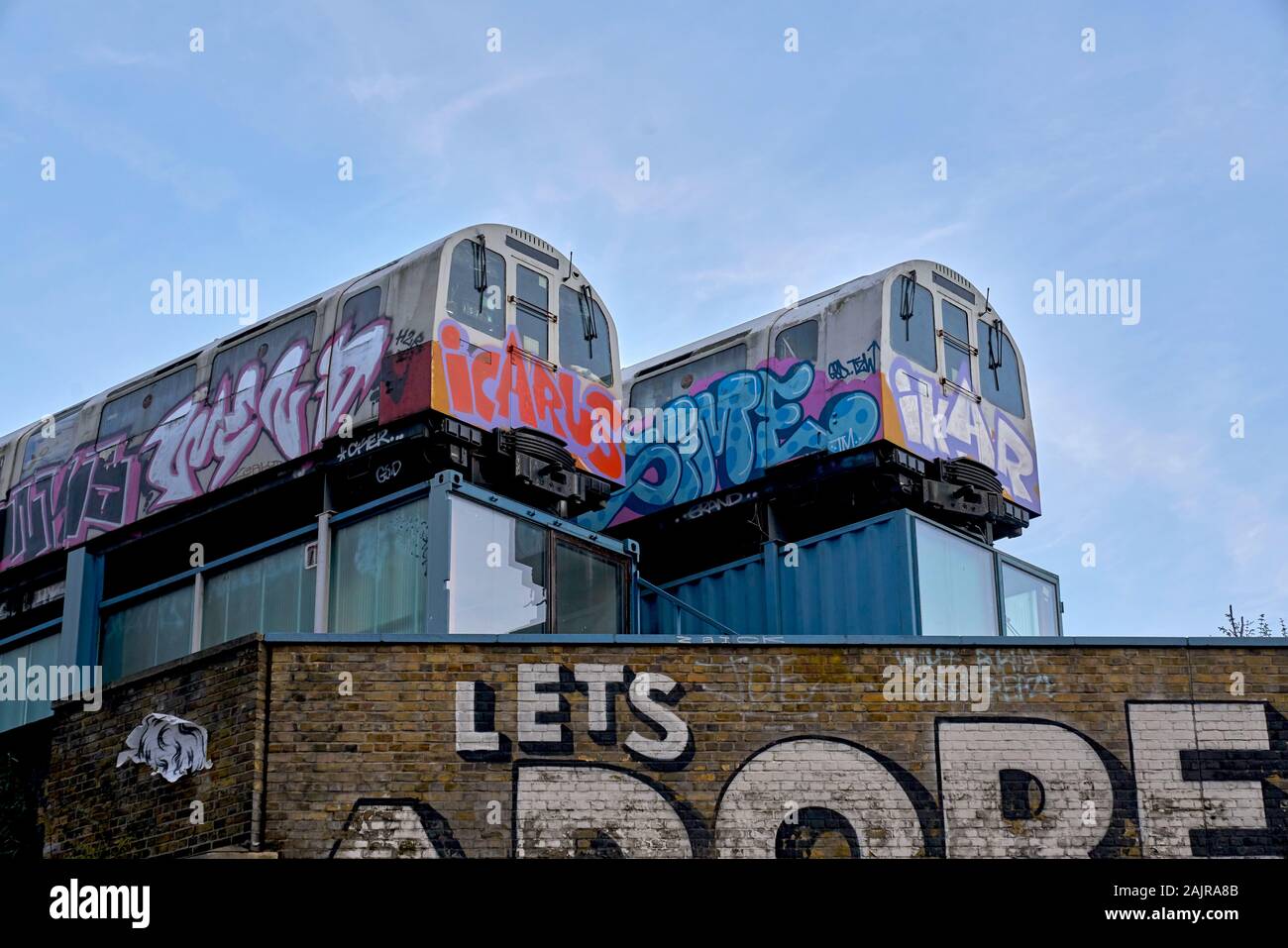 shoreditch east london tube carriages office Stock Photo - Alamy