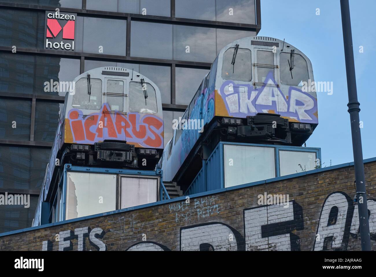 shoreditch east london tube carriages office Stock Photo - Alamy