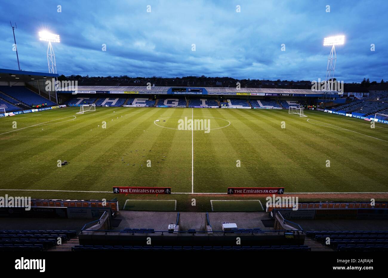 General view of the Priestfield Stadium before the FA Cup third round ...