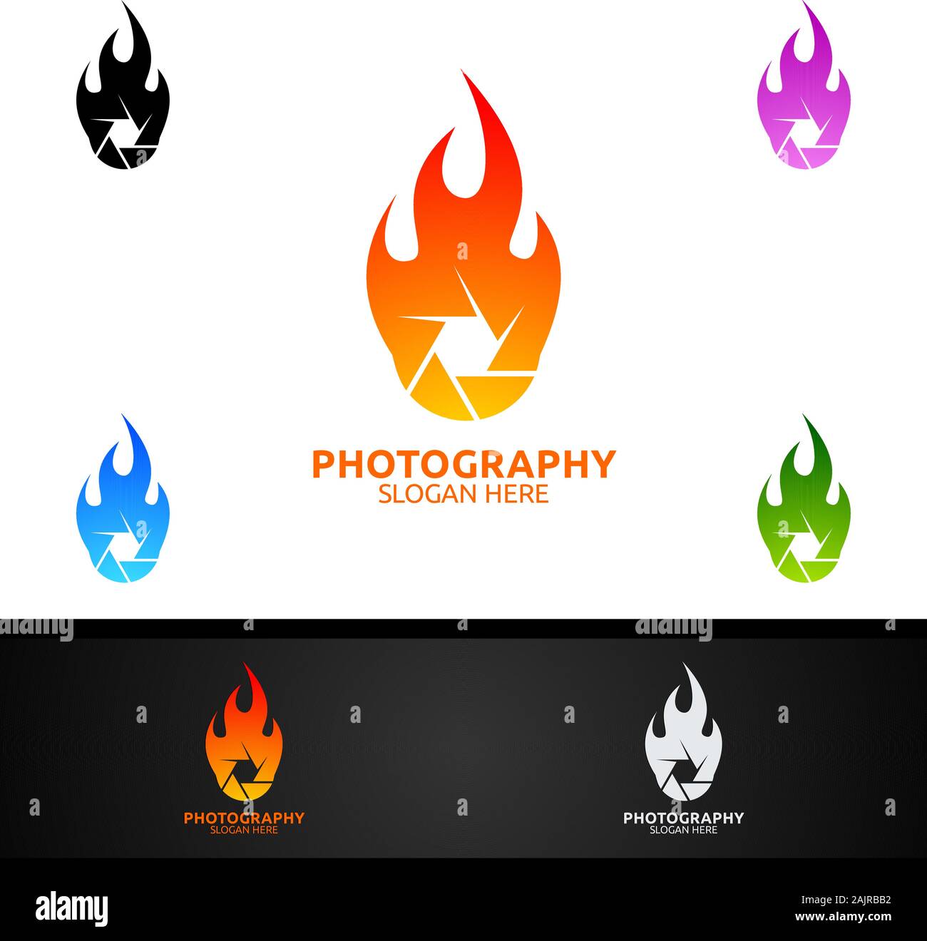 Fire Camera Photography Logo Icon Vector Design Template Stock Vector ...