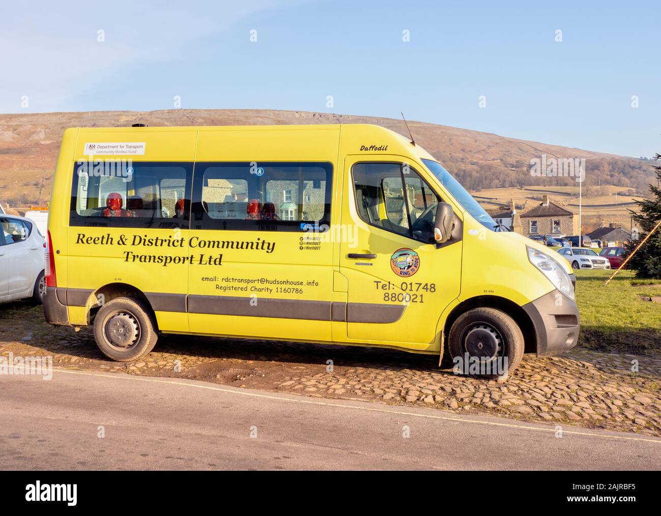 Reeth and District Community Transport bus, Reeth, Yorkshire Dales ...