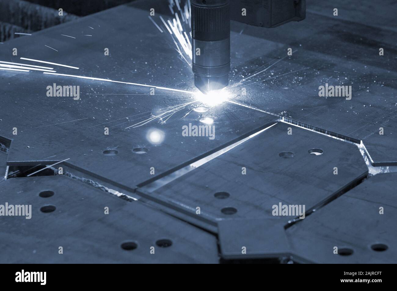 Metal cutting. The process of cutting metal using plasma cutting ...