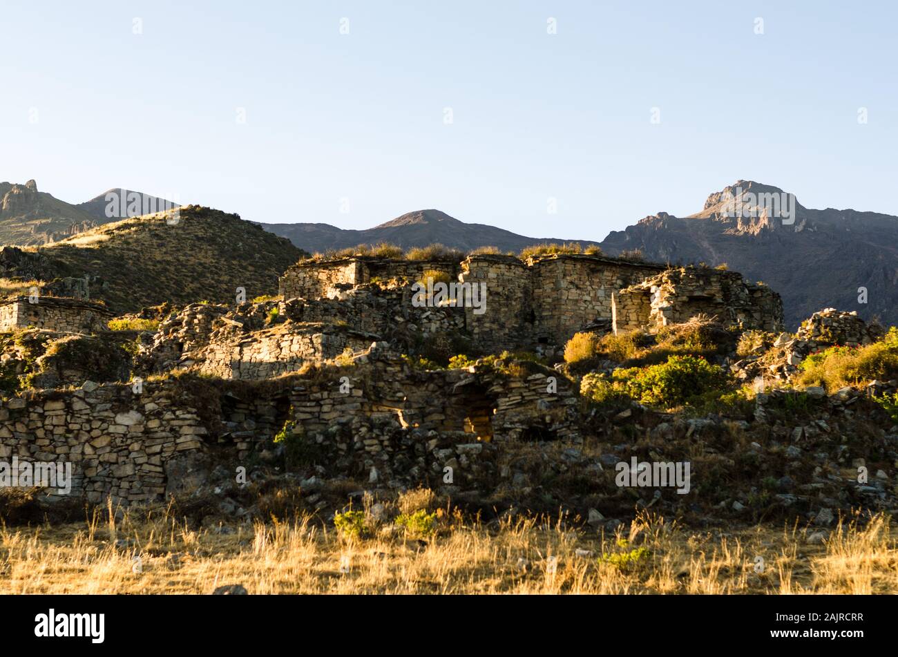 Archeologycal place known as Chiprac in the mountain range of Lima Peru ...