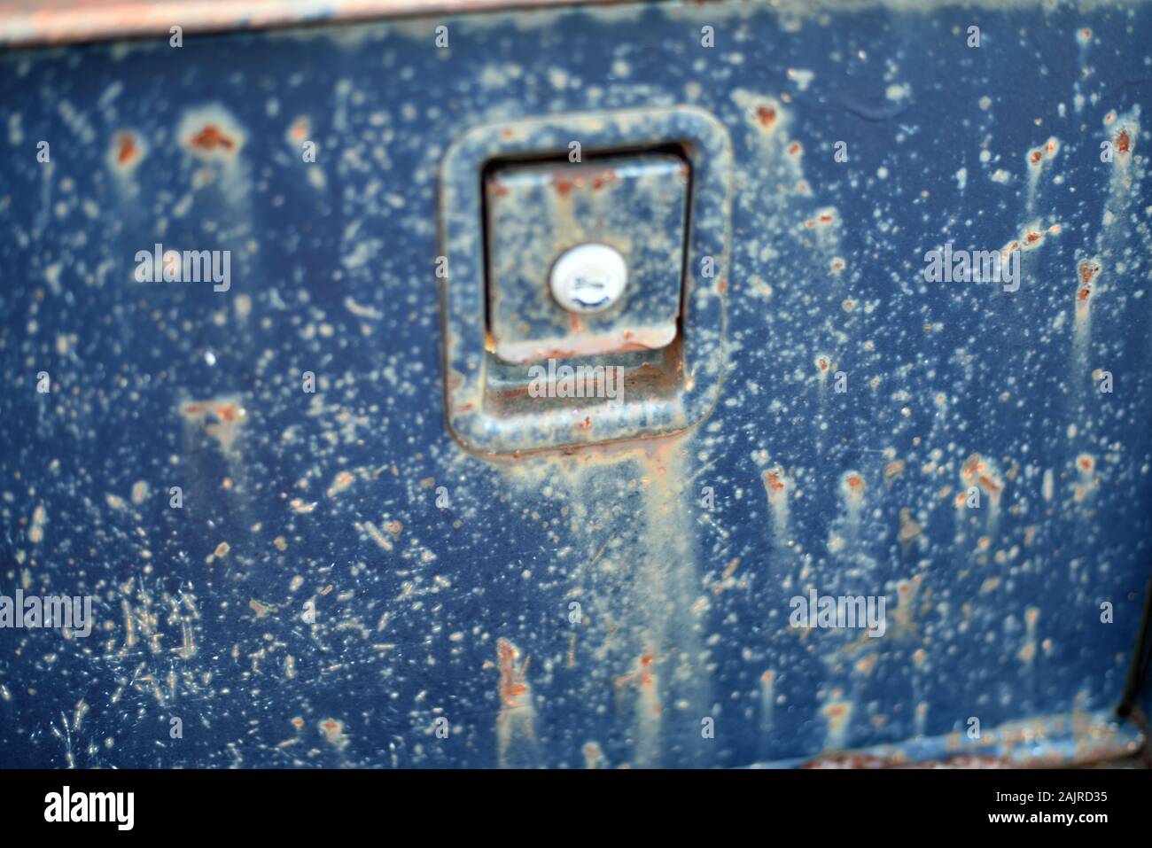 Old Rusty Blue Tool Box Stock Photo - Alamy