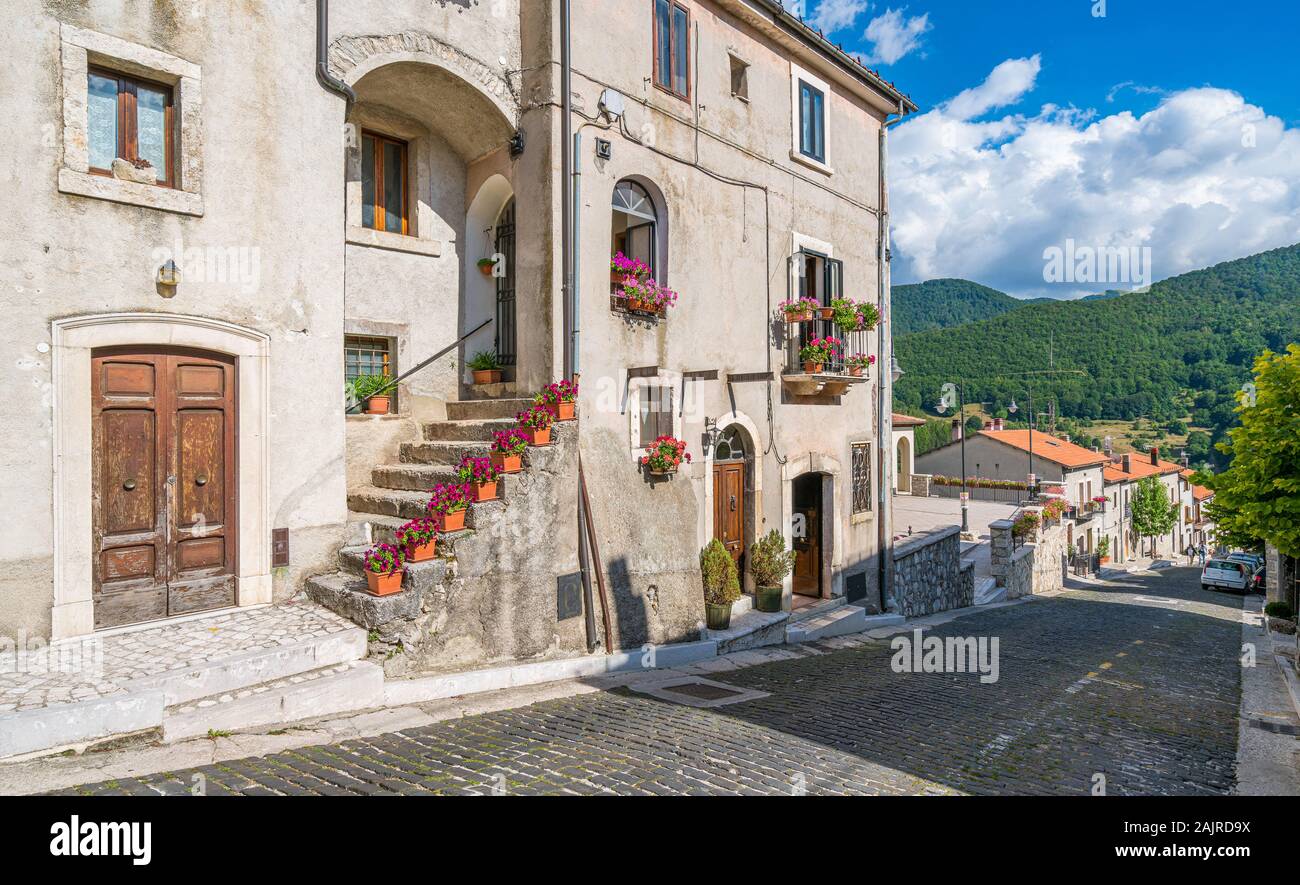 Scenic summer sight in Opi, beautiful village in Abruzzo region, Italy ...