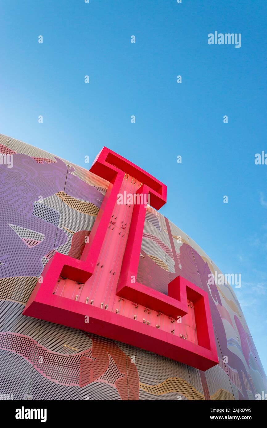 large coloured letter L at the out of season Luna Park, Coney Island ...