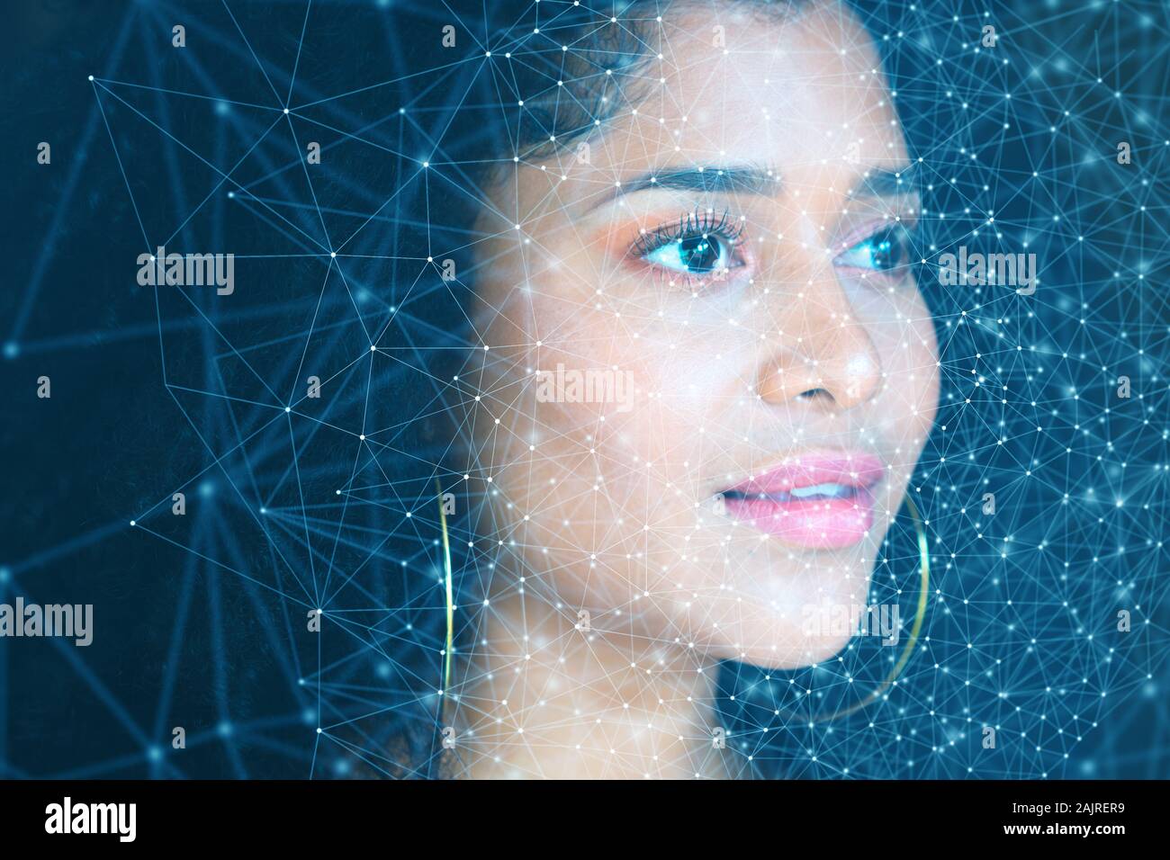 Double exposure portrait of a woman Stock Photo - Alamy