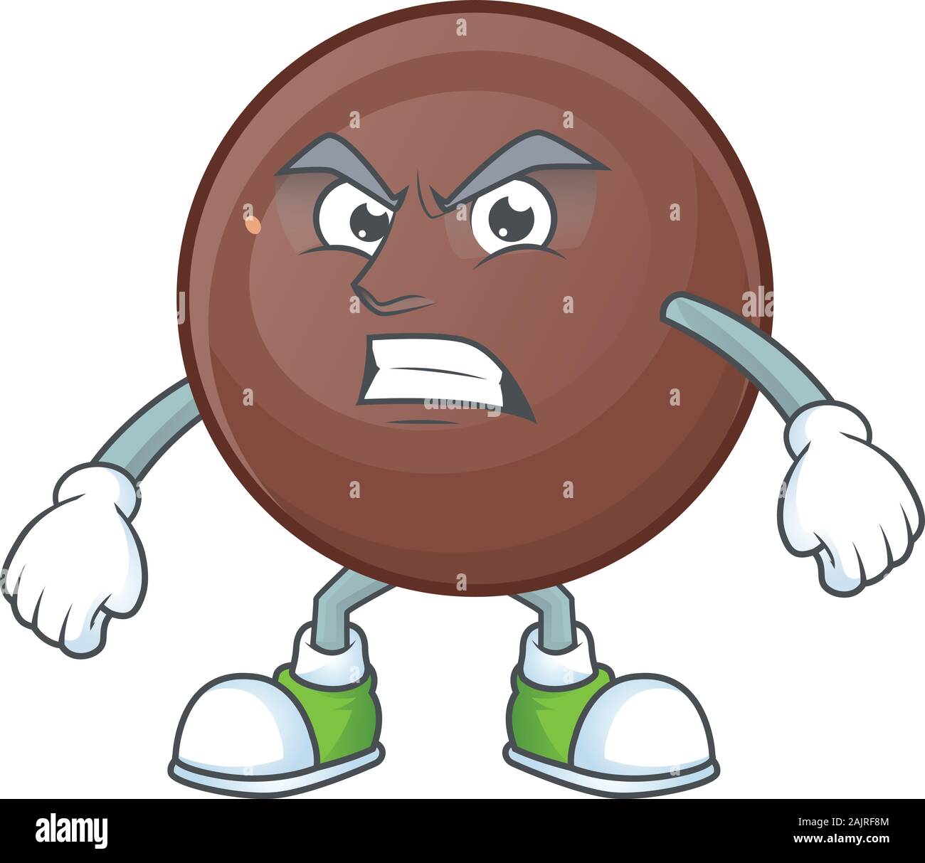 cartoon character of chocolate ball with angry face Stock Vector Image ...