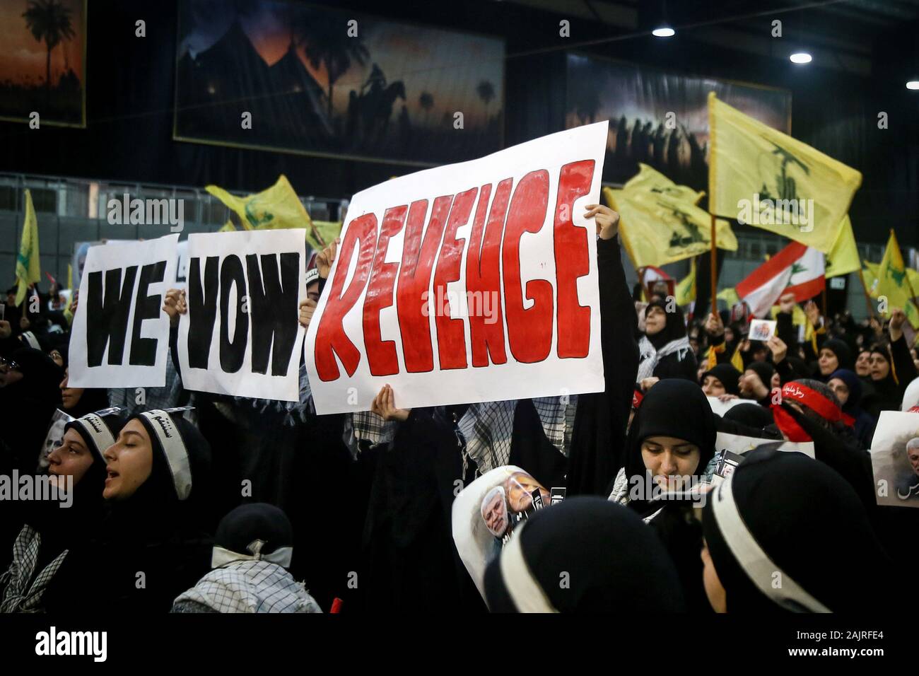 Beirut, Lebanon. 05th Jan, 2020. Supporters of Lebanon's Iran-allied ...
