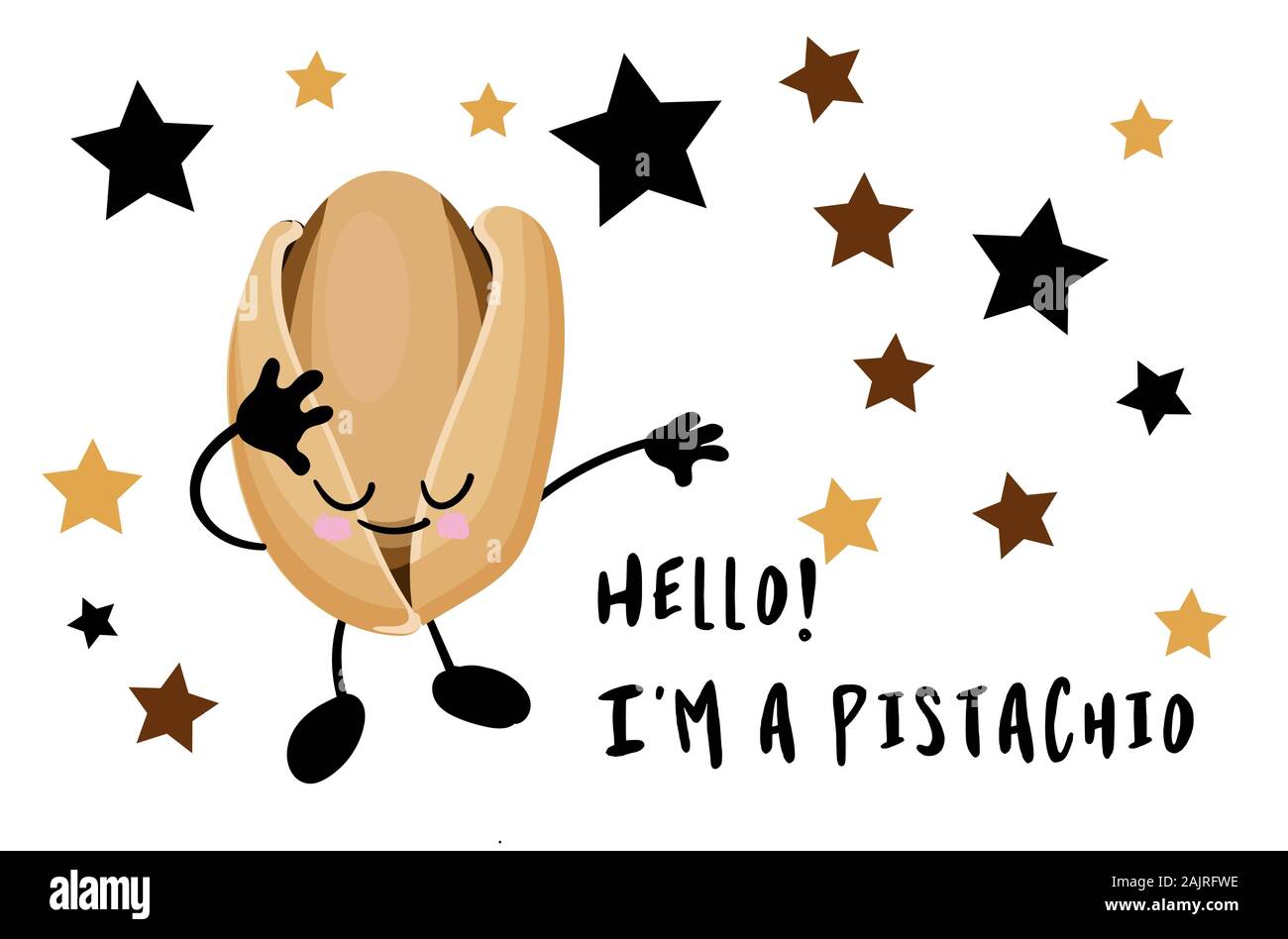 Pistachio character. Useful vegan food. Nuts are good Stock Photo - Alamy