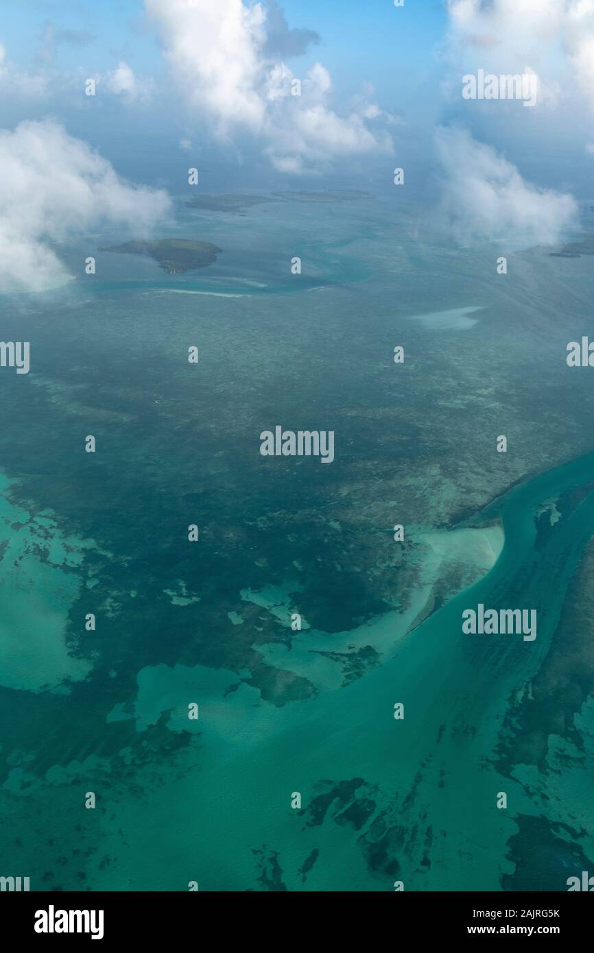 Colorful aerial view of the Florida Keys with clouds Stock Photo - Alamy