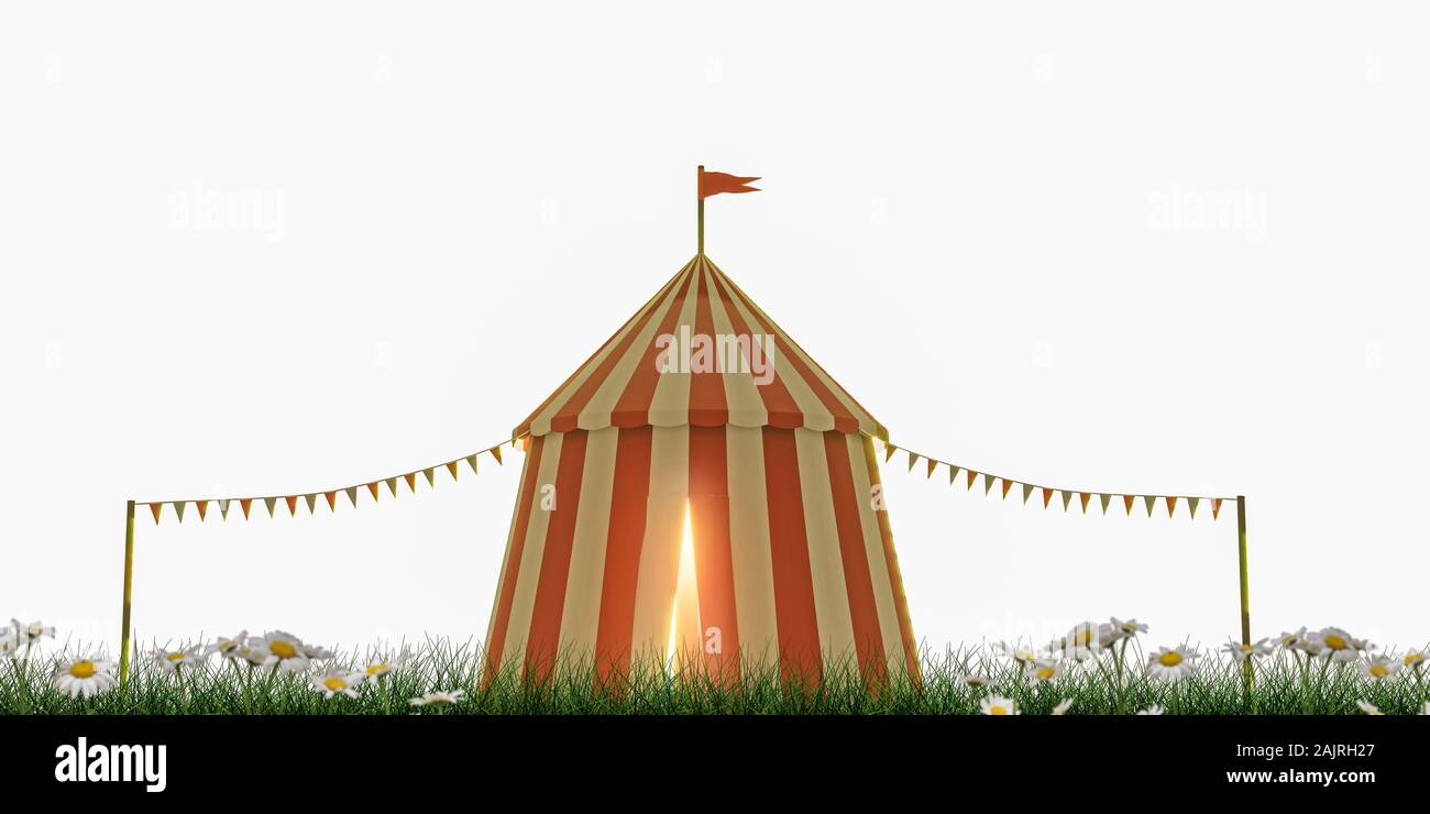 circus tent isolated on white background 3d illustration Stock Photo ...
